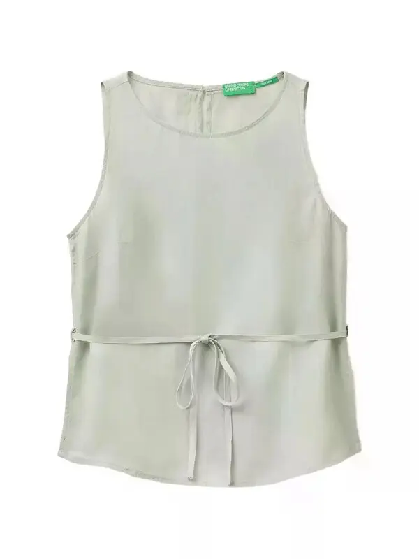 BENETTON Belted Sleeveless Linen Tank Top