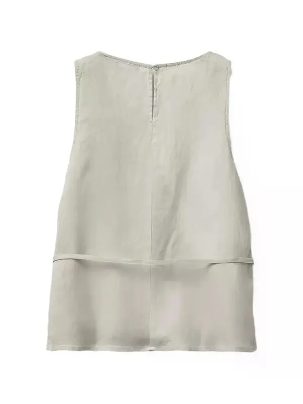 BENETTON Belted Sleeveless Linen Tank Top