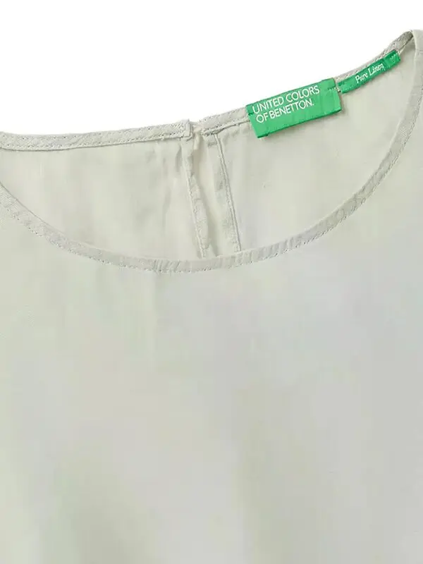 BENETTON Belted Sleeveless Linen Tank Top