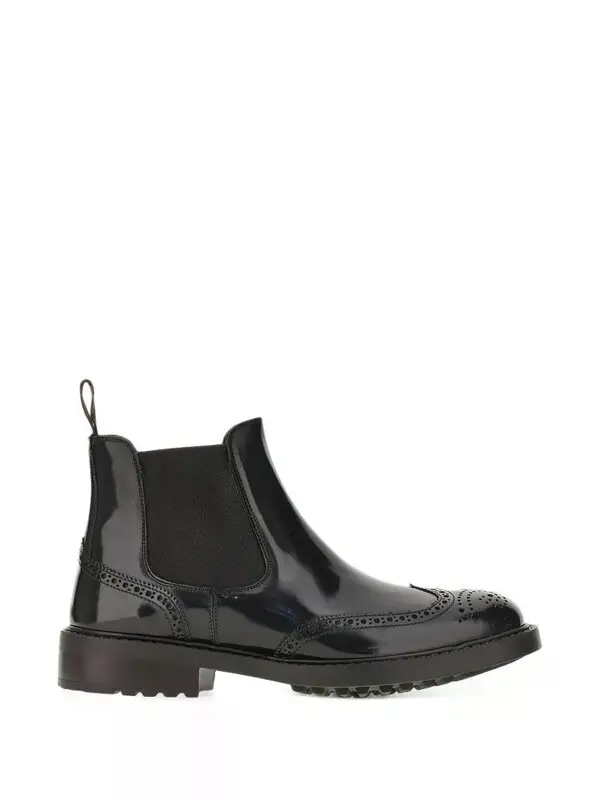 CALCE Stivaletti Brogue-detail Leather Chelsea Boots - Black