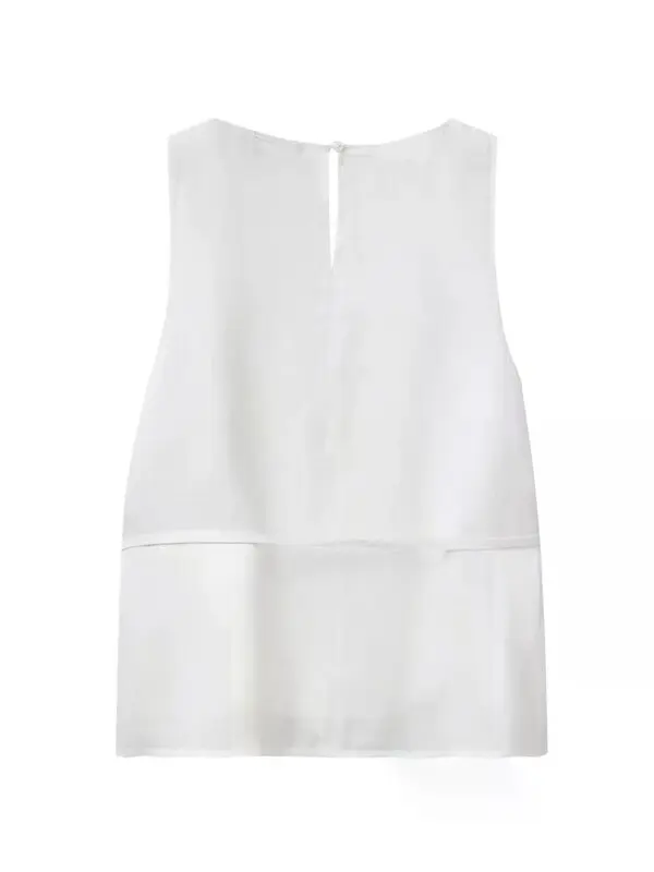 BENETTON Sleeveless Belted Tank Top - White
