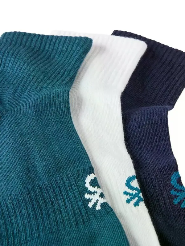 BENETTON Ribbed-knit Logo-embroidered Socks