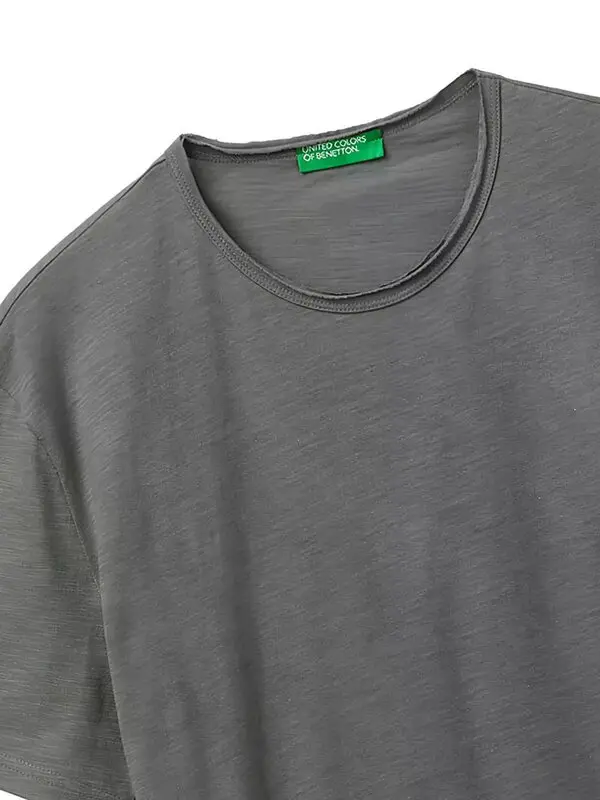 BENETTON Raw-edge Slub-texture T-shirt