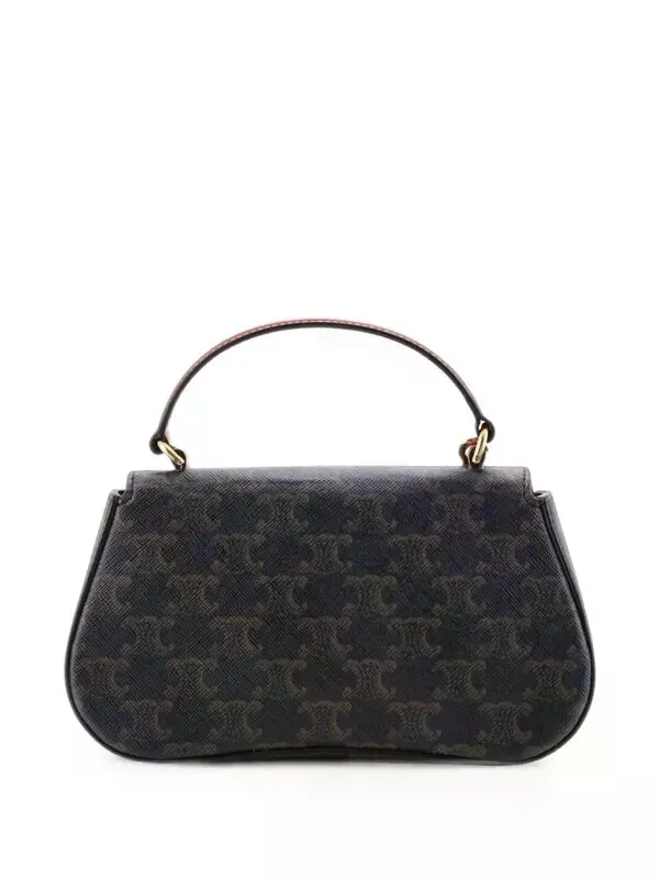 Celine Lola Triomphe Satchel In Coated Canvas - Brown