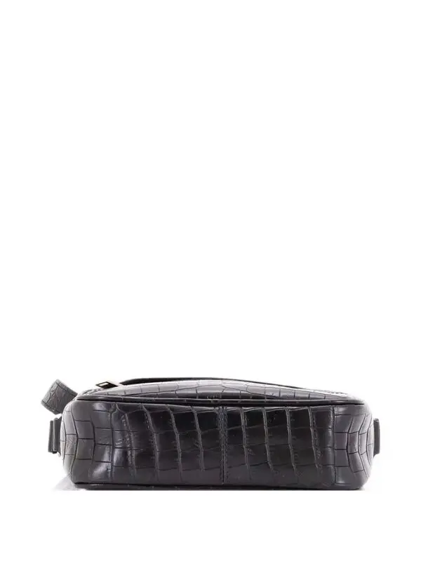 Saint Laurent Crocodile Embossed Leather Mini Camera Bag