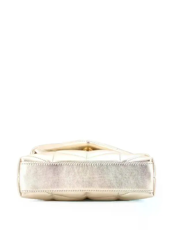 Saint Laurent Loulou Puffer Leather Small Clutch Bag - Gold