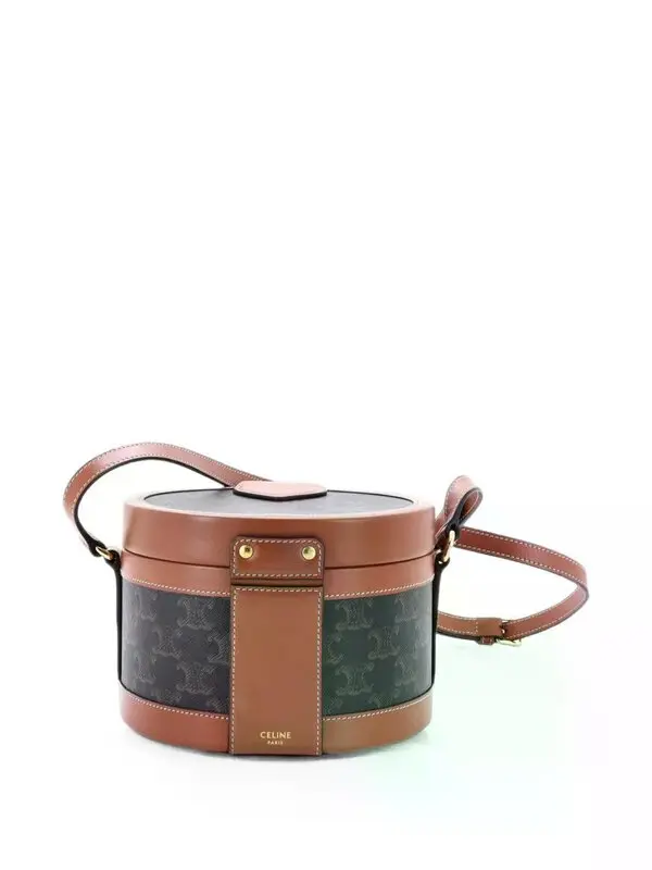 Celine Tambour Bag Triomphe Coated Canvas Medium Crossbody Bag