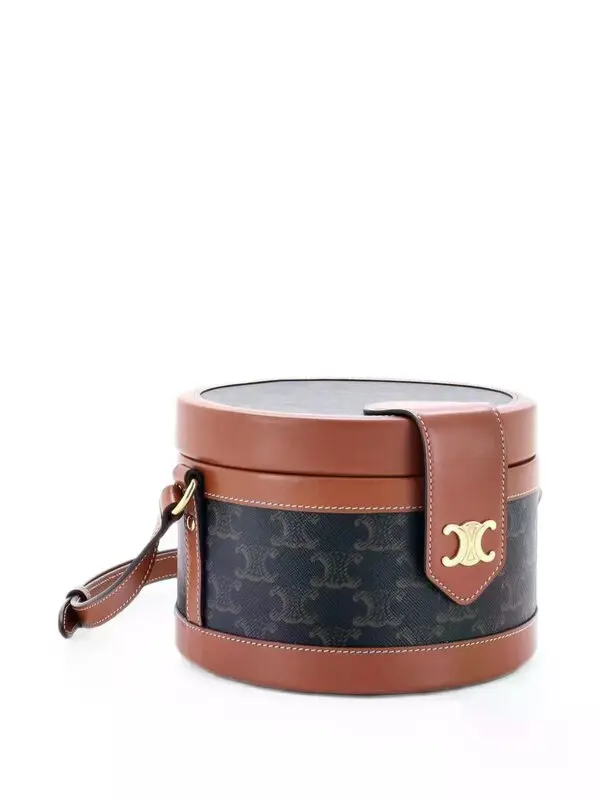 Celine Tambour Bag Triomphe Coated Canvas Medium Crossbody Bag