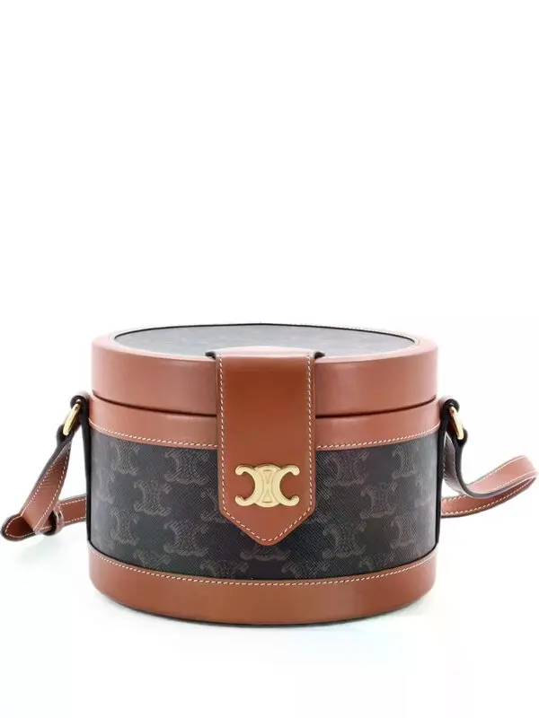 Celine Tambour Bag Triomphe Coated Canvas Crossbody Bag - Brown