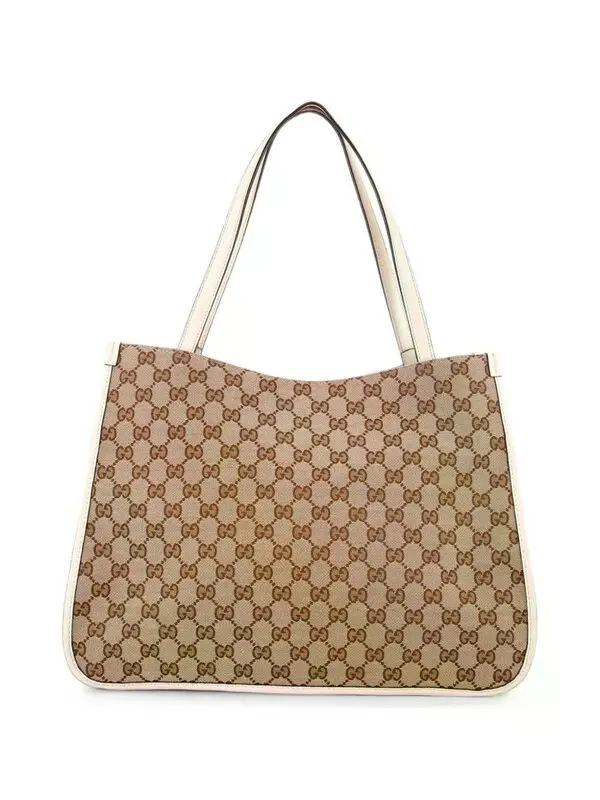 Gucci Horsebit 1955 Gg Canvas With Leather Medium Tote Bag