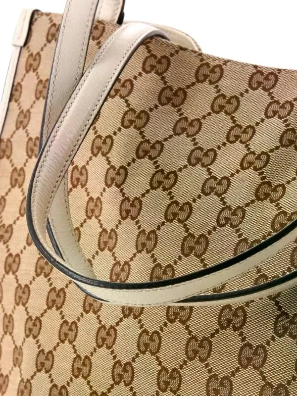 Gucci Horsebit 1955 Gg Canvas With Leather Medium Tote Bag