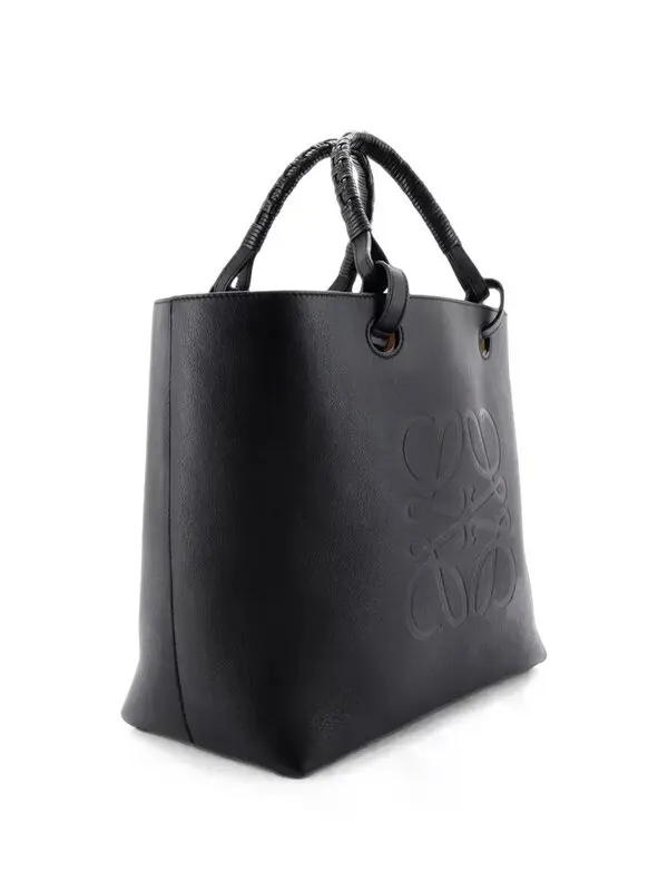Loewe Anagram Tote Leather Shoulder Bag - Black