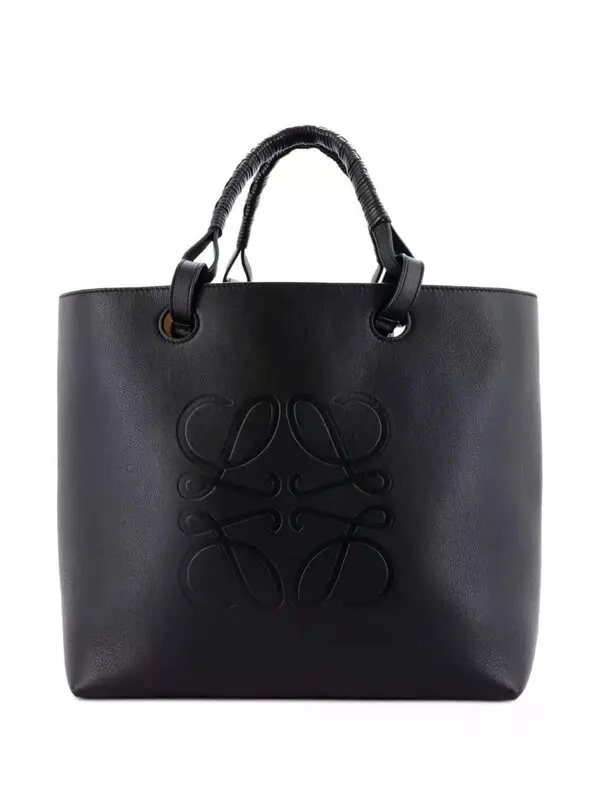 Loewe Anagram Tote Leather Small Shoulder Bag - Black