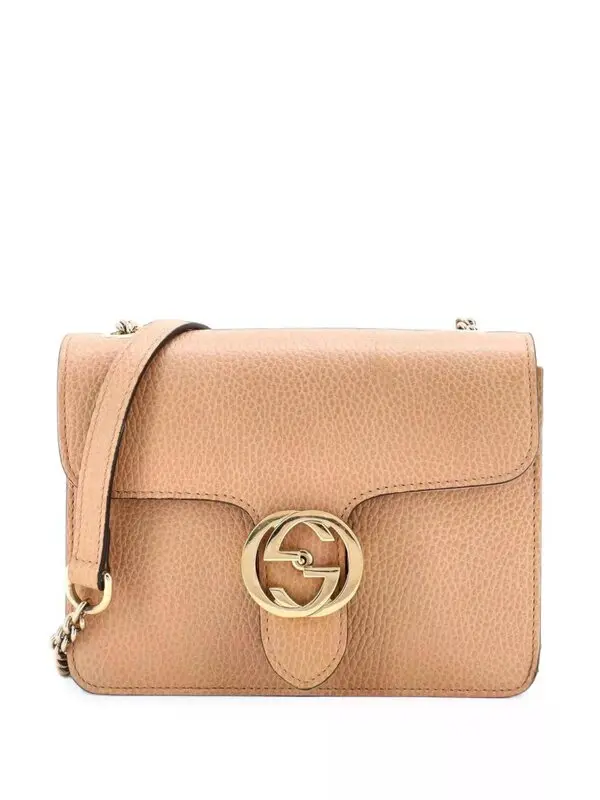 Gucci Interlocking Leather Small Shoulder Bag - Neutrals