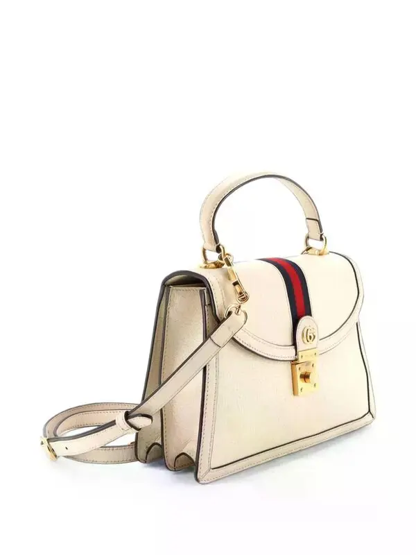 Gucci Ophidia Flap Top Handle Bag Leather Small Satchel