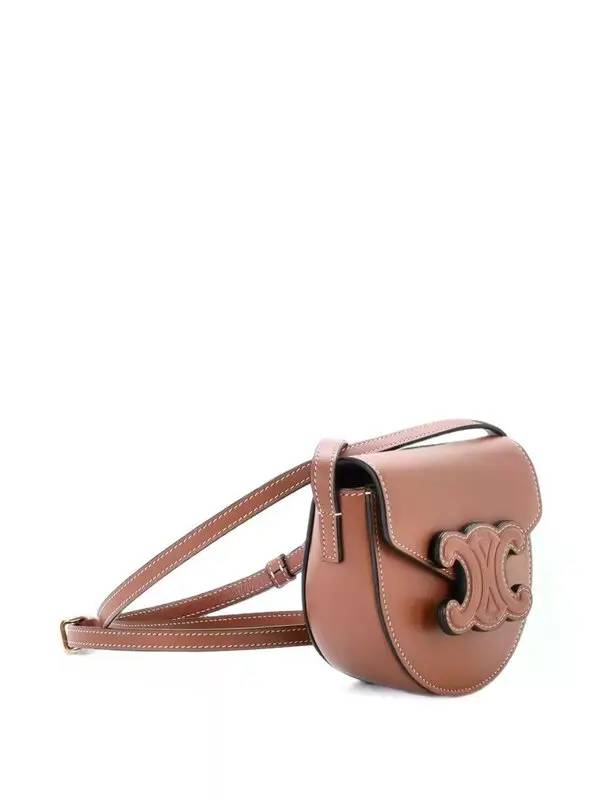 Celine Cuir Triomphe Besace Flap Bag Leather Mini Crossbody Bag