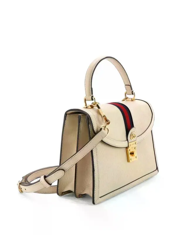 Gucci Ophidia Flap Top Handle Bag Leather Small Satchel