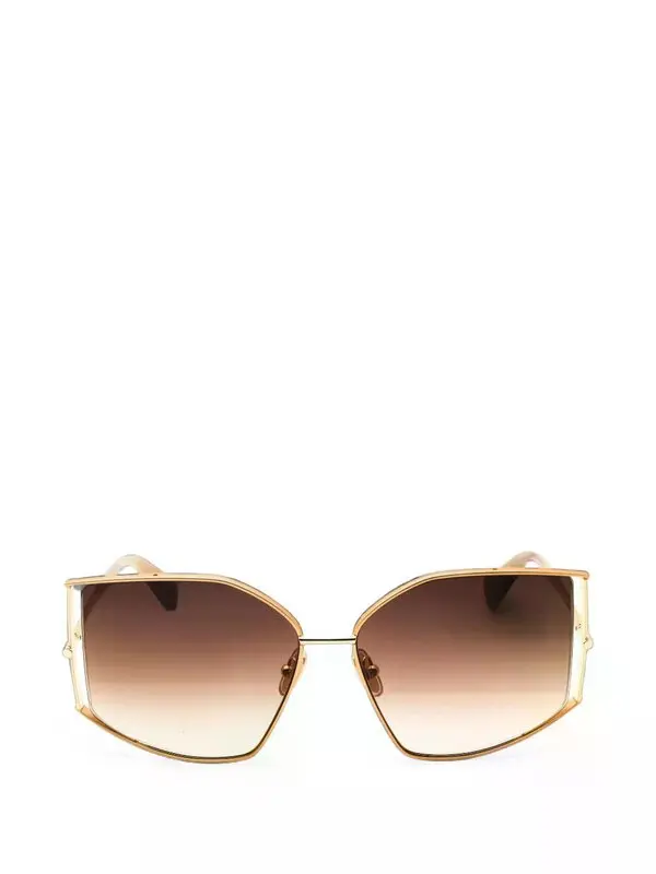 Max Mara Geometric-frame Sunglasses - Gold