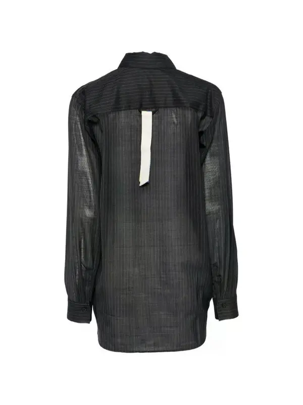 LITKOVSKA Pinstripe Draped-hem Shirt