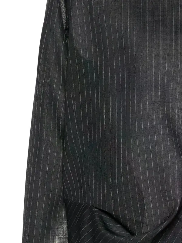 LITKOVSKA Pinstripe Draped-hem Shirt