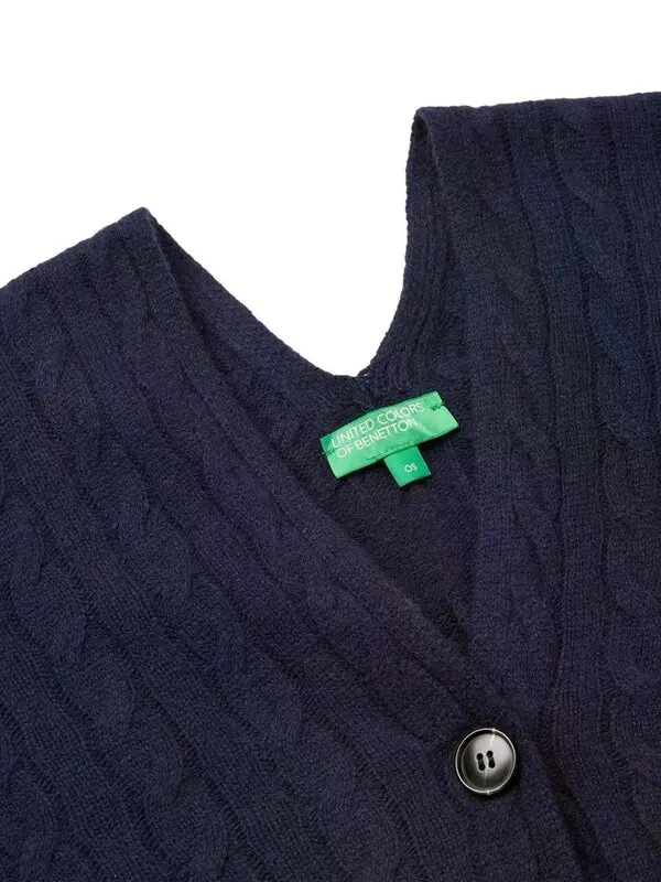 BENETTON Cable-knit Button-up Cardigan