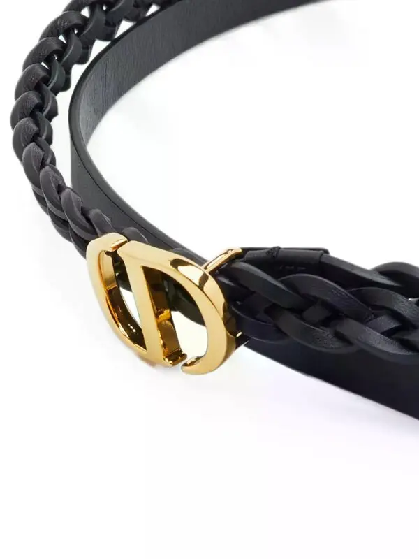 Dior Diordouble Braided Leather Belt