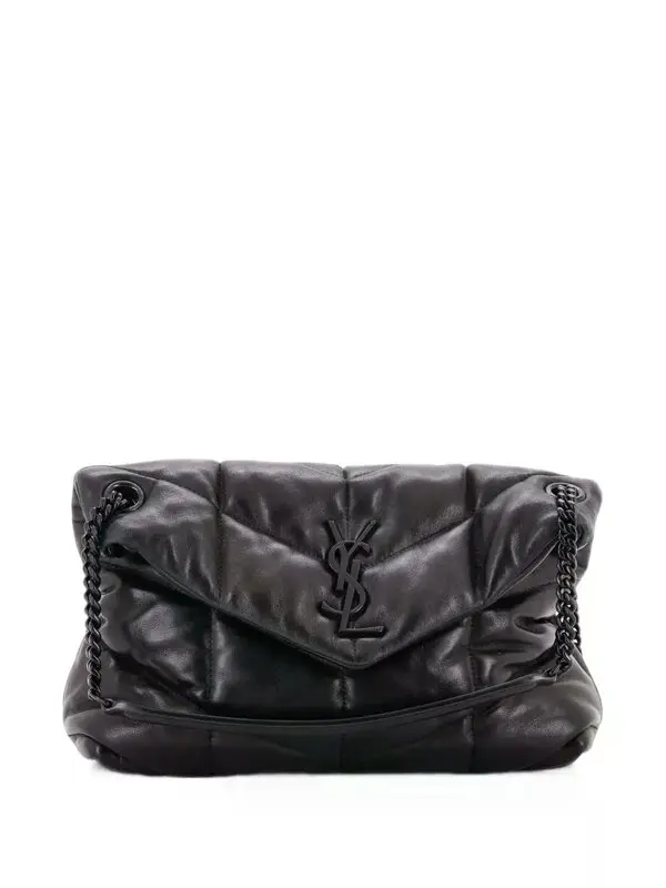 Saint Laurent Loulou Puffer Shoulder Bag Quilted Leather Small Crossbody Bag - Black