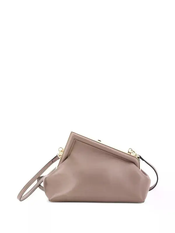 Fendi First Bag Leather Clutch Bag - Grey