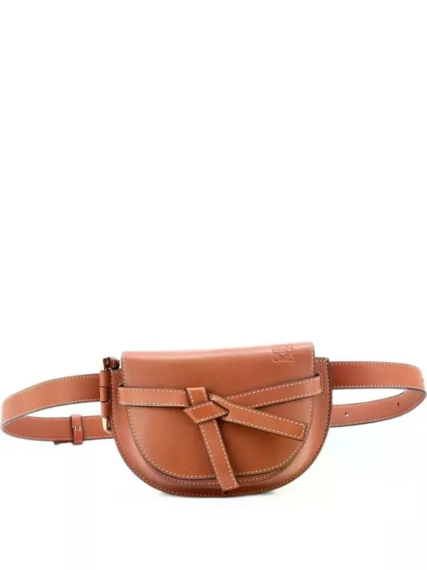Loewe Gate Leather Mini Belt Bag - Brown