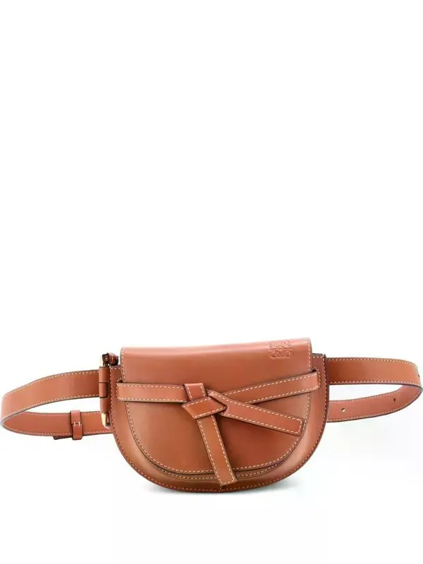 Loewe Gate Leather Mini Belt Bag - Brown