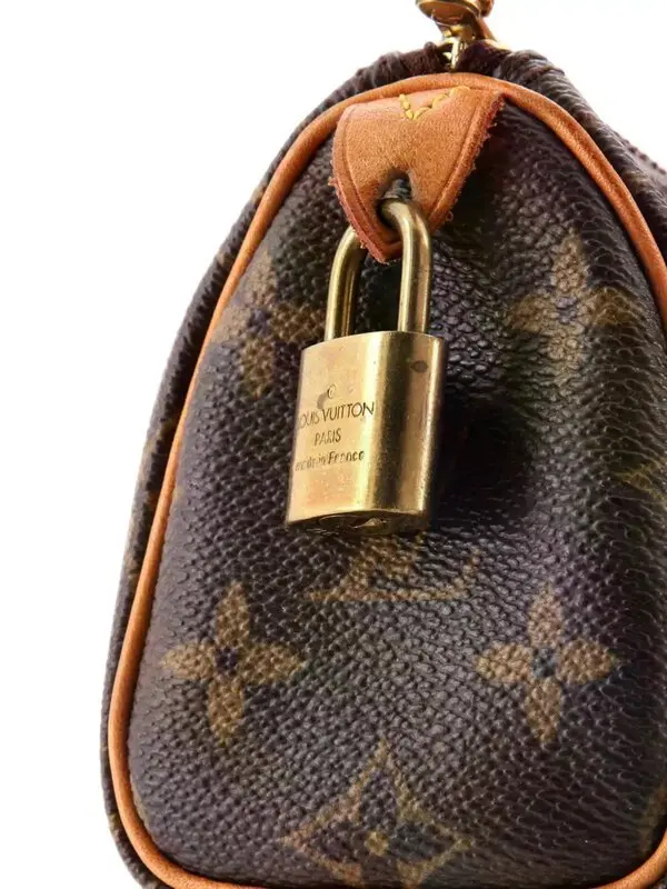LOUIS VUITTON Speedy Mini Hl Handbag Monogram Canvas Satchel