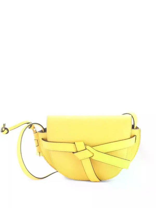 Loewe Gate Leather Mini Crossbody Bag - Yellow