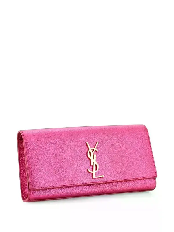 Saint Laurent Classic Monogram Metallic Calfskin Long Clutch Bag