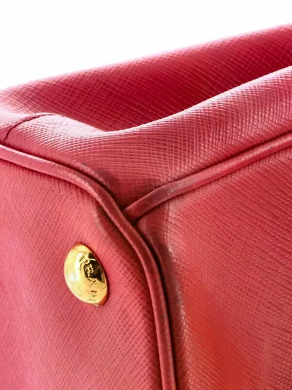Prada Bicolor Double Zip Lux Tote Saffiano Leather Mini Satchel
