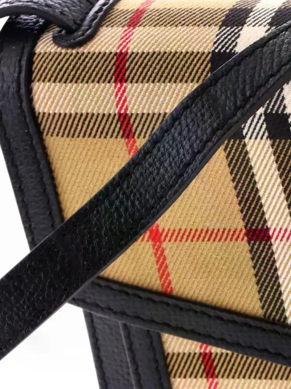 Burberry Macken Vintage Check Canvas Small Crossbody Bag