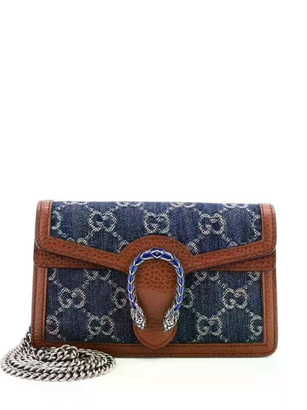 Gucci Dionysus Bag Gg Denim Super Mini Crossbody Bag - Blue
