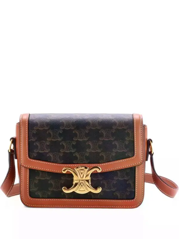Celine Triomphe Triomphe Coated Canvas Teen Shoulder Bag - Brown
