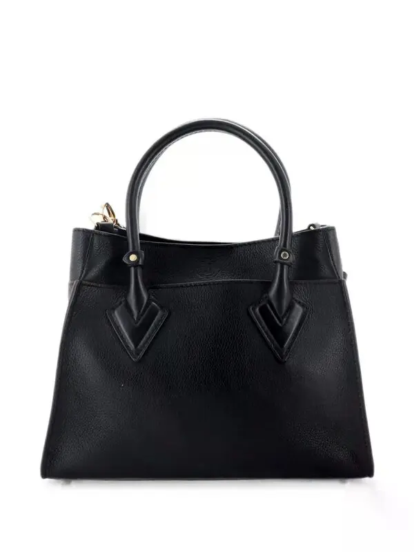LOUIS VUITTON On My Side Tote Leather With Monogram Canvas Pm Shoulder Bag