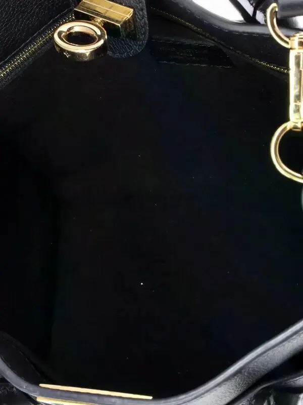 LOUIS VUITTON On My Side Tote Leather With Monogram Canvas Pm Shoulder Bag