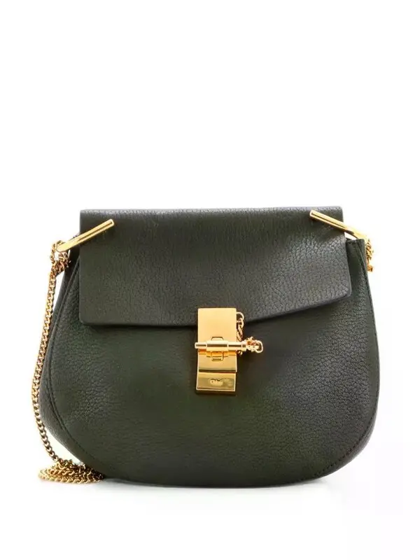 Chloé Drew Leather Small Crossbody Bag - Green