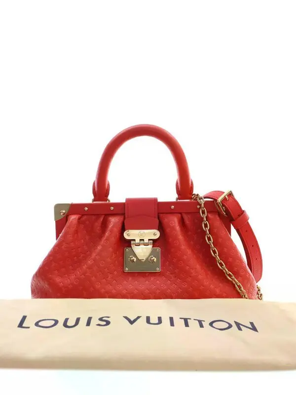 LOUIS VUITTON Embossed Calfskin Nanogram Satchel