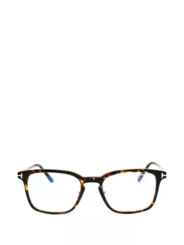 TOM FORD Tortoiseshell-effect Rectangle-frame Glasses - Brown