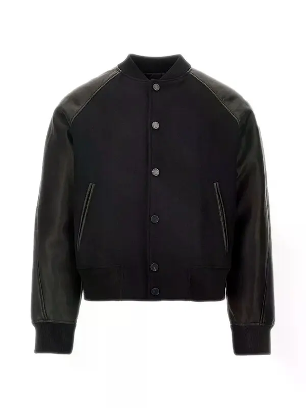 Givenchy Leather-panelled Wool Bomber Jacket - Black
