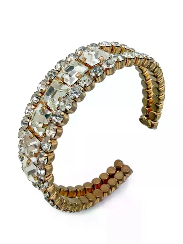 JENNIFER GIBSON JEWELLERY 1950s Schoffel Crystal Cuff Bracelet