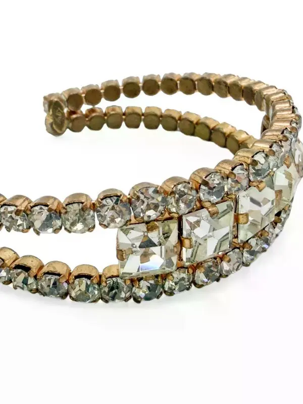 JENNIFER GIBSON JEWELLERY 1950s Schoffel Crystal Cuff Bracelet