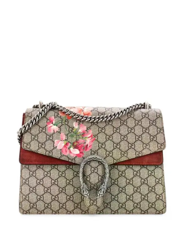 Gucci Dionysus Bag Blooms Print Gg Coated Canvas Medium Shoulder Bag - Brown