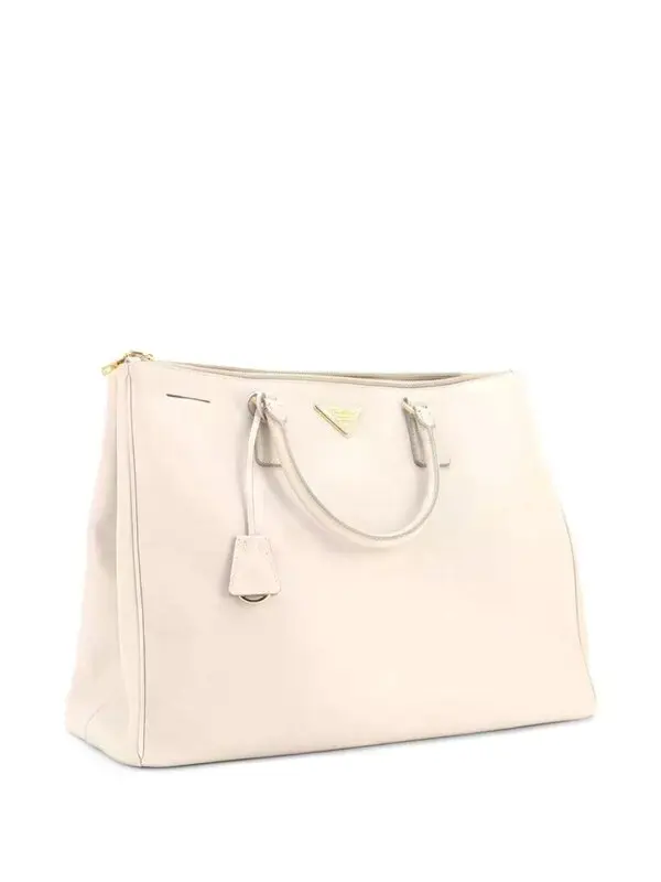 Prada Saffiano Leather Xl Tote Bag - Grey