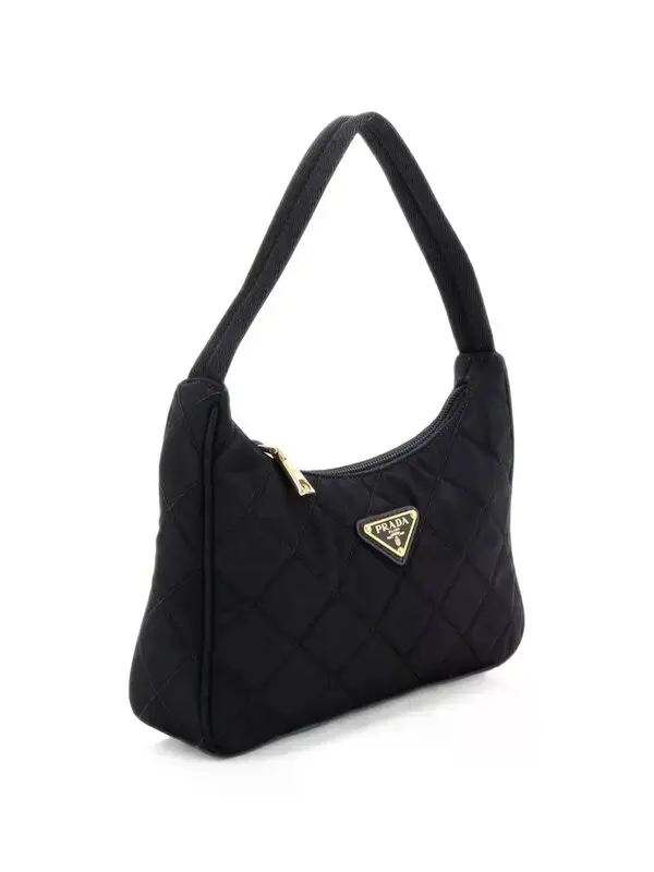 Prada Hobo Quilted Tessuto Small Shoulder Bag