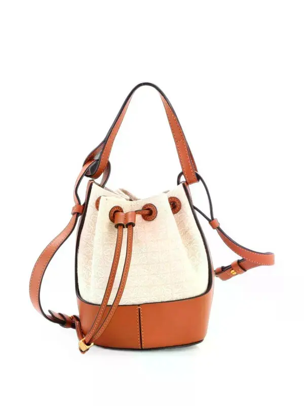 Loewe Balloon Anagram Canvas And Leather Small Bucket Bag