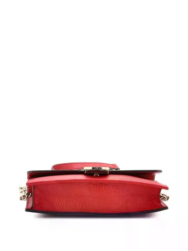 Gucci Interlocking Wallet On Chain Crossbody Bag - Red